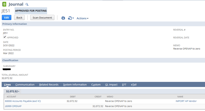 How to import open accounts payable transactions to NetSuite